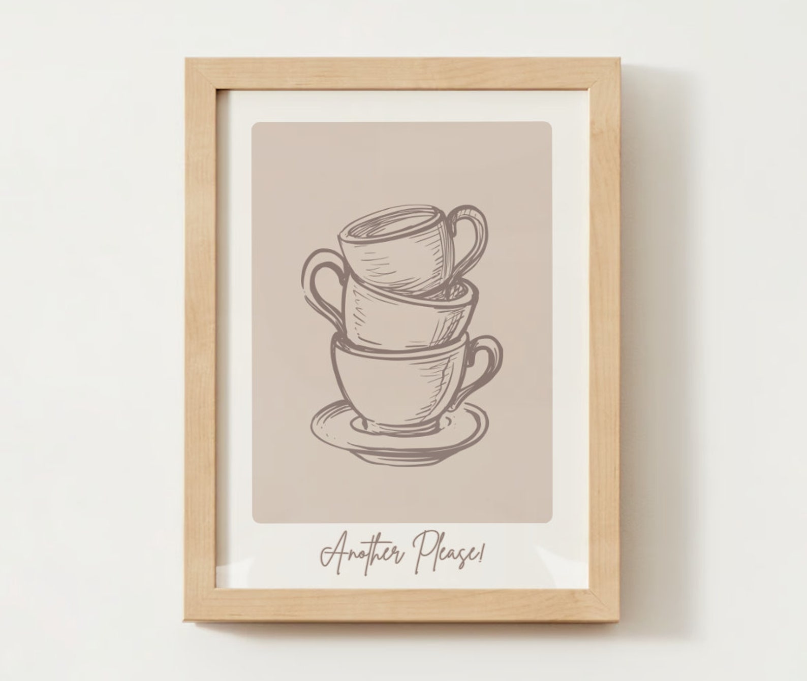 Another Please! Print Cute Coffee Poster Minimalist Kitchen Decor Funny ...
