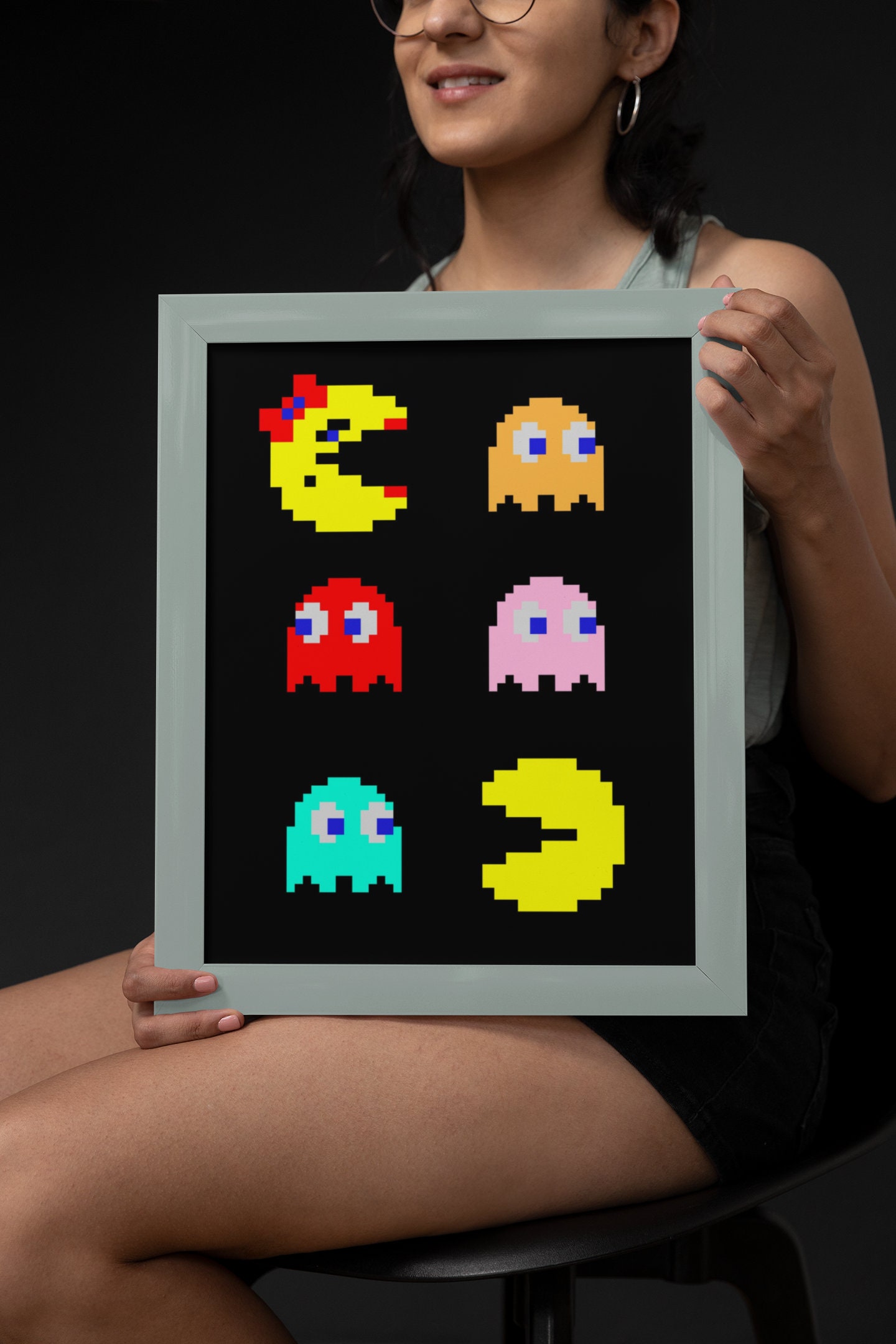 Pac-man Retro Arcade Prints, Video Game Prints, Video Game Art, Gaming ...