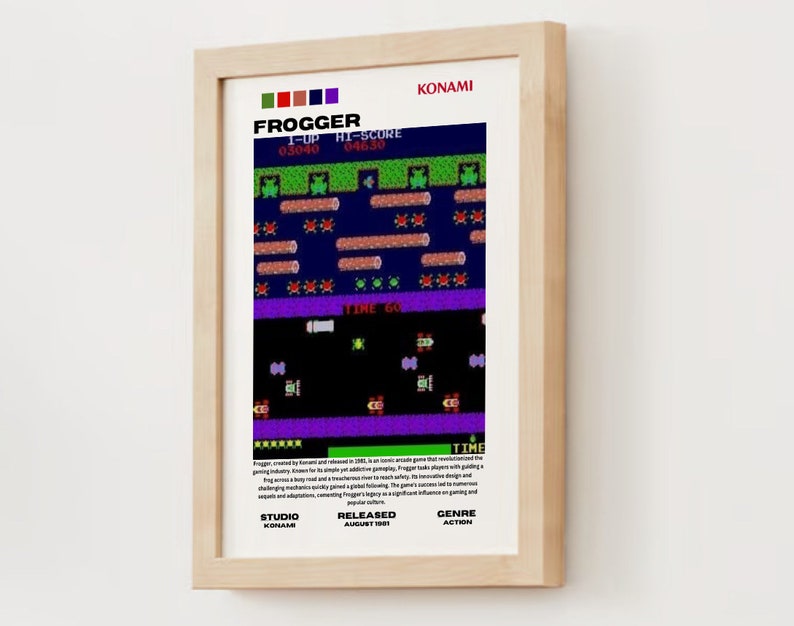 Frogger Digital Download Poster, Retro, Game Poster, Frogger Print ...