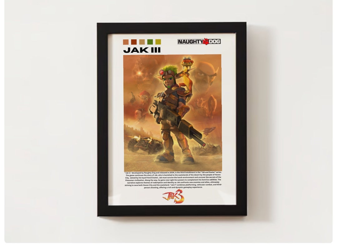 Jak 3 Digital Download Poster, Playstation, Game Poster, Jak and Daxter ...