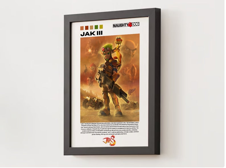 Jak 3 Digital Download Poster, Playstation, Game Poster, Jak and Daxter 3 Print, Videogames Art ...