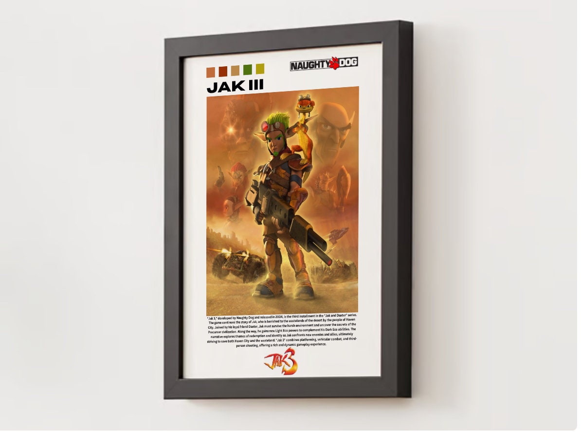 Jak 3 Digital Download Poster, Playstation, Game Poster, Jak and Daxter ...