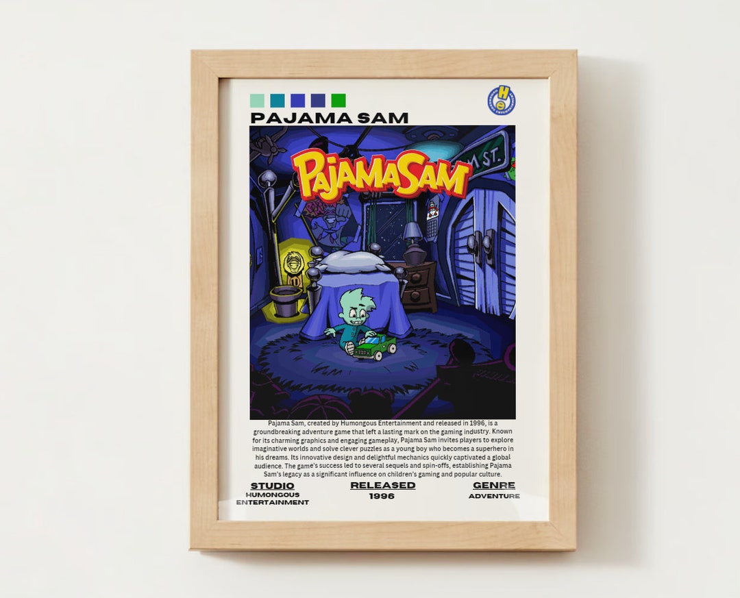 Pajama Sam Digital Download Poster, Retro, Game Poster, 90s Print, 90s ...