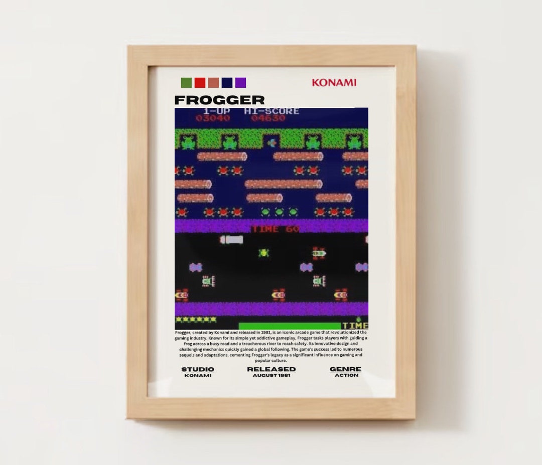 Frogger Digital Download Poster, Retro, Game Poster, Frogger Print ...