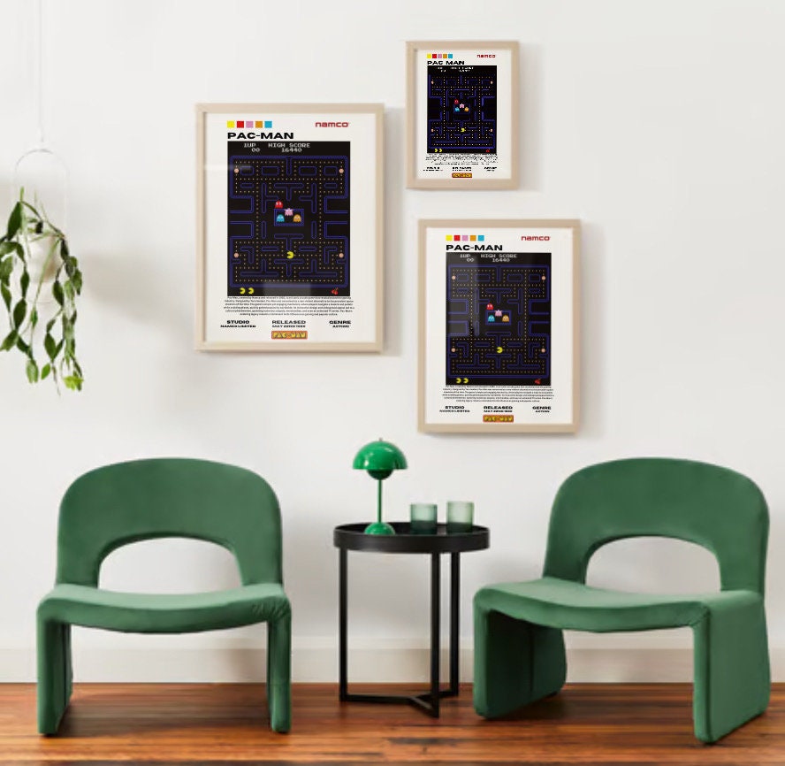 Pac-man Digital Download Poster, Retro, Game Poster, Pac-man Print ...