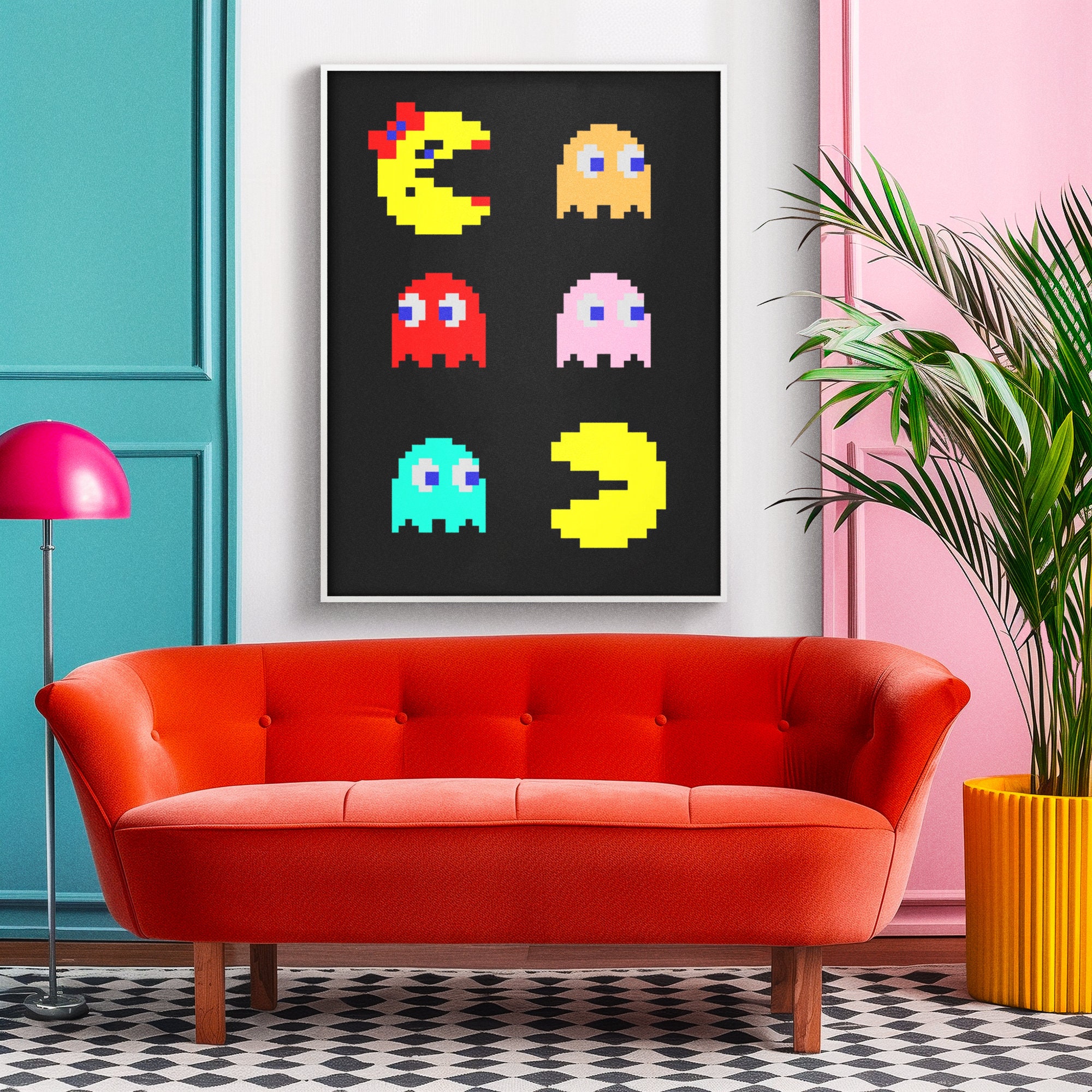 Pac-man Retro Arcade Prints, Video Game Prints, Video Game Art, Gaming ...