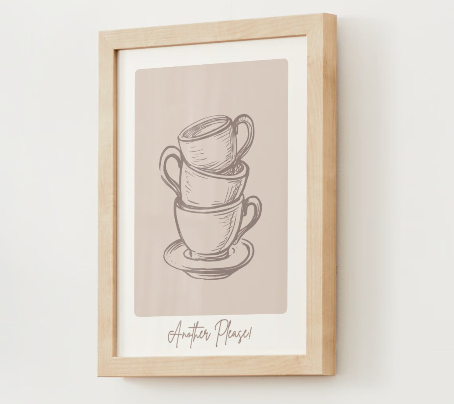 Another Please! Print Cute Coffee Poster Minimalist Kitchen Decor Funny ...