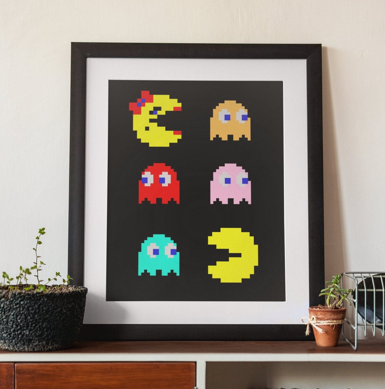Pac-man Retro Arcade Prints, Video Game Prints, Video Game Art, Gaming ...