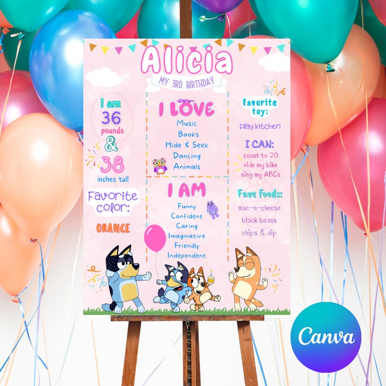 Bluey Milestone Birthday Board 1st, 2nd, 3rd, 4th, 5th Birthday - Etsy ...