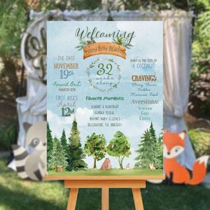 Woodland Baby Shower Welcome Sign Editable Forest Theme Printable ...