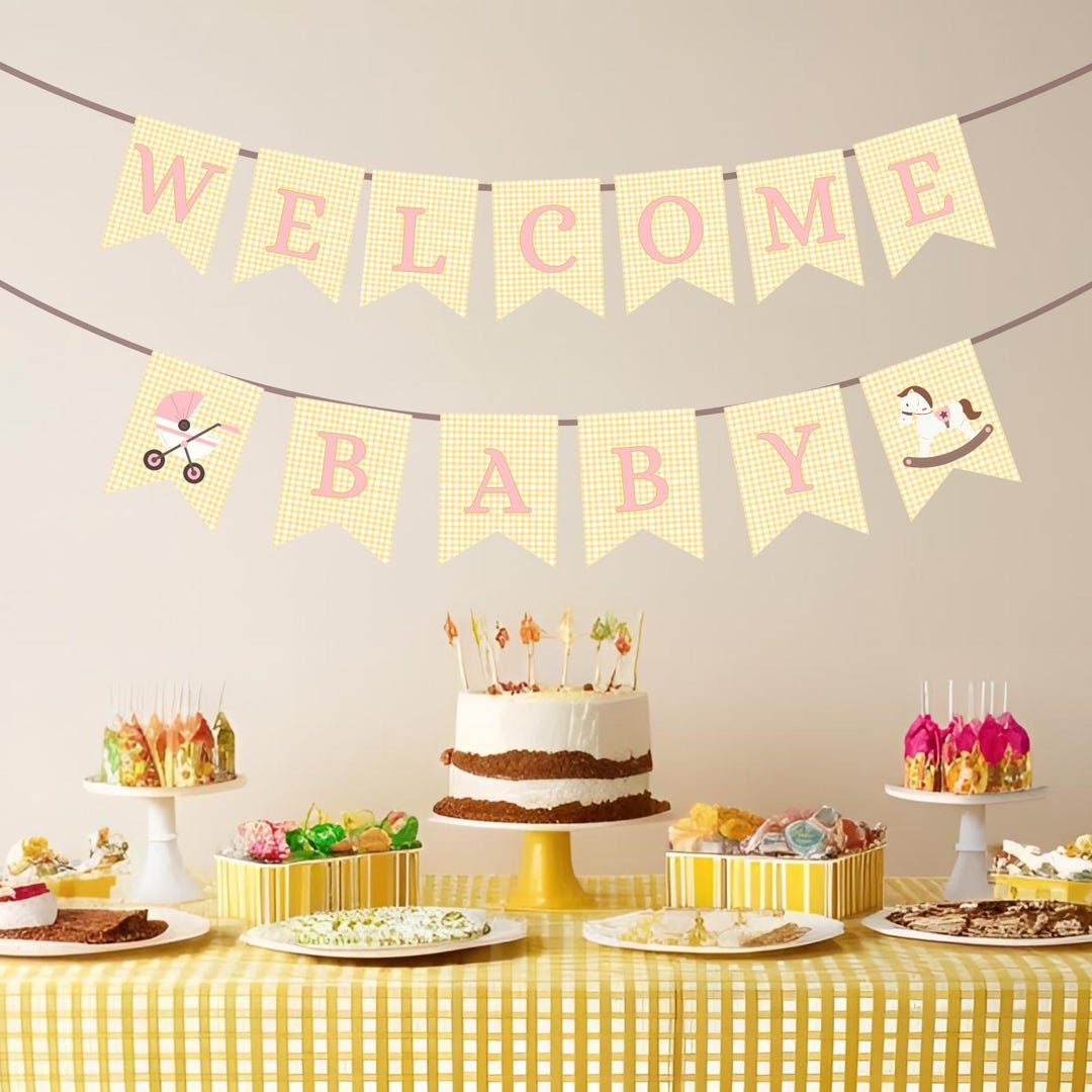 Yellow Party Banner Template: Editable DIY Decoration (digital Download ...