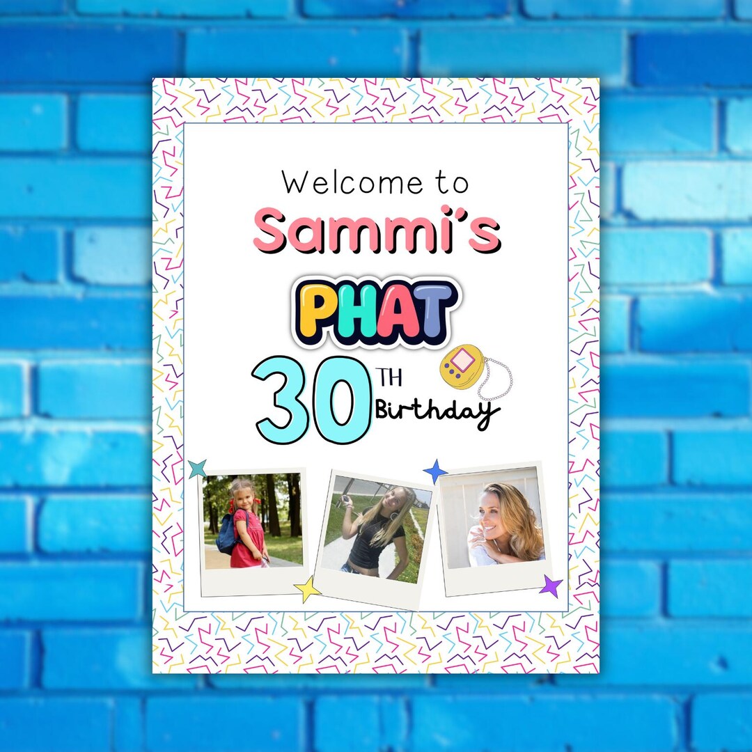 30th Birthday Milestone Poster Born 1996 90s Y2K Throwback Editable ...