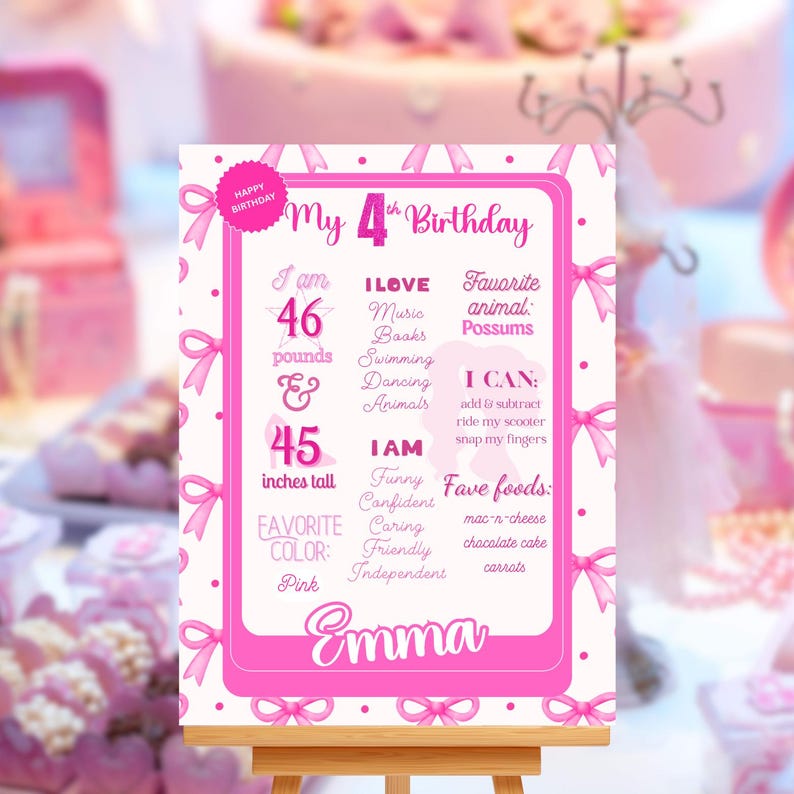 Barbie Birthday Welcome Sign Kid's Canva Template | Editable Milestone ...