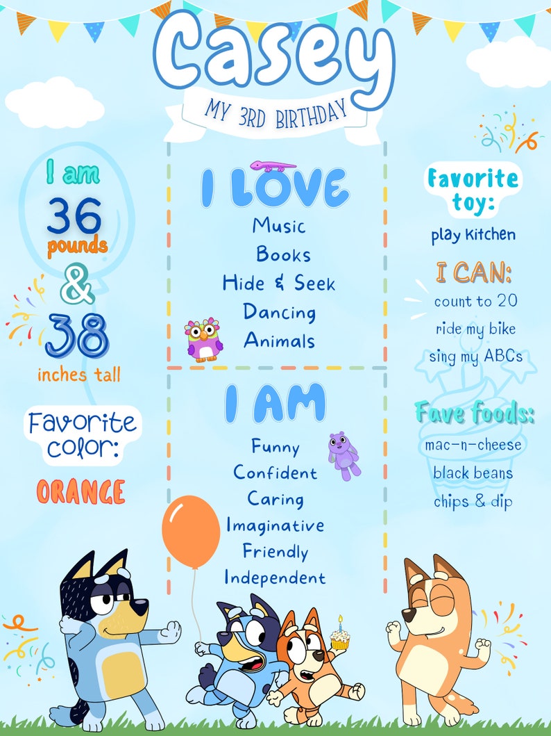 Bluey Milestone Birthday Board - Etsy