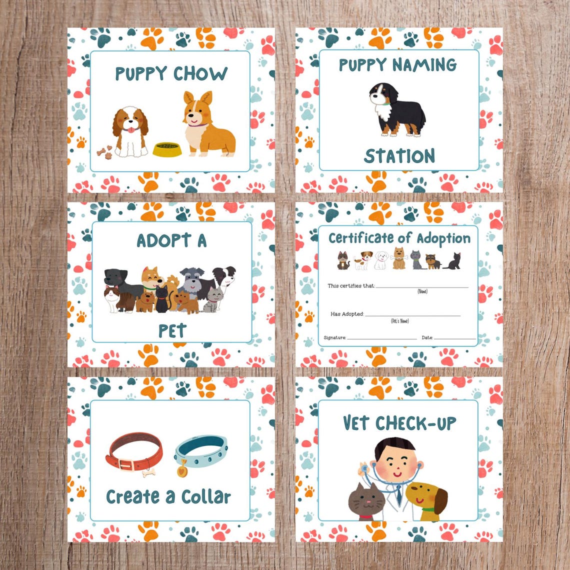 Puppy Party Station Signs: Editable Neutral Pawty Decor (digital ...