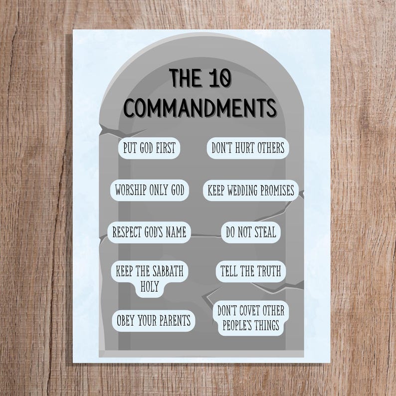 Bible Printables Kids PDF | 7 Pages | Armor of God, 10 Commandments ...