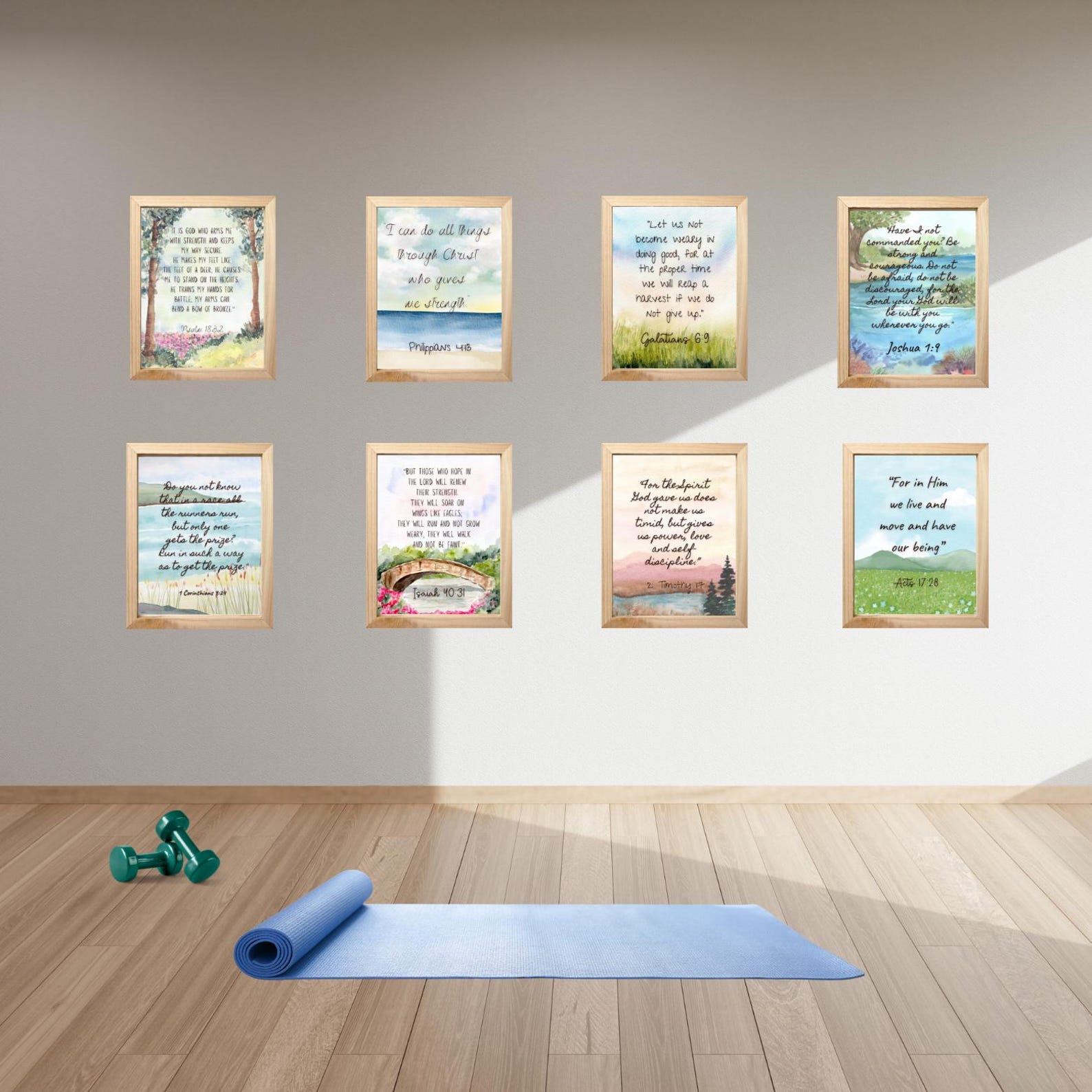 Christian Scripture Art: Watercolor Motivational Bible Verse Prints ...