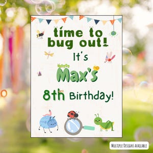 Kids Birthday Bug Party Sign- Insect Theme Toddler Milestone Board - Etsy