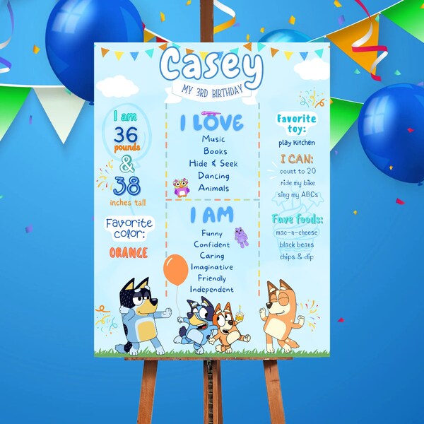 Bluey Birthday 3rd - Etsy