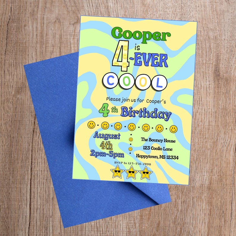 Cool Kid Birthday Party Invitation Template | Two Cool | Cool One| One ...