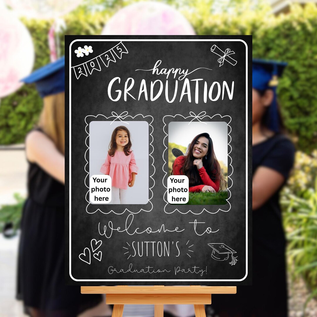 Graduation Welcome Sign Editable Canva Template | Graduation Party ...