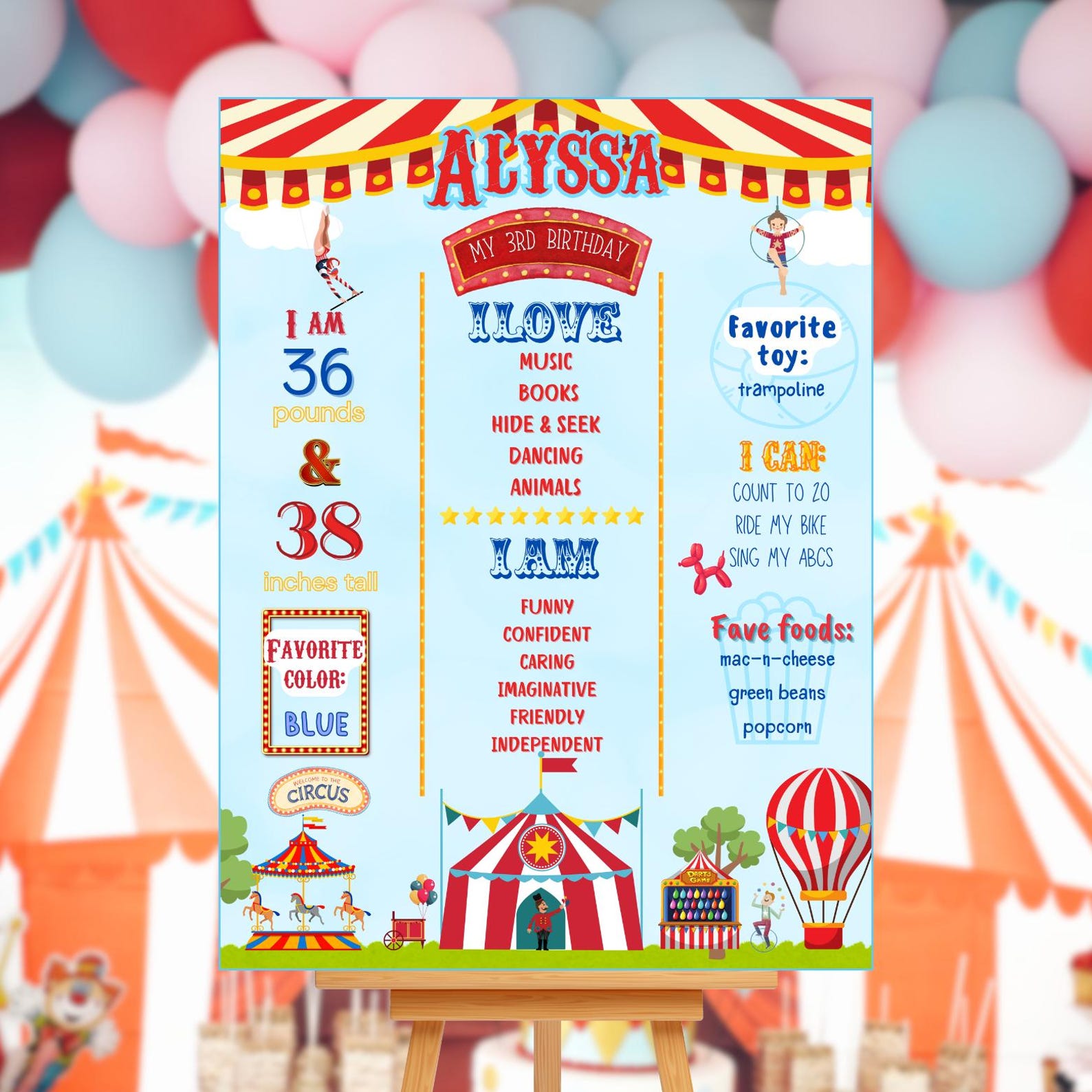 Carnival Birthday Milestone Board and Welcome Sign: Circus Party Decor ...