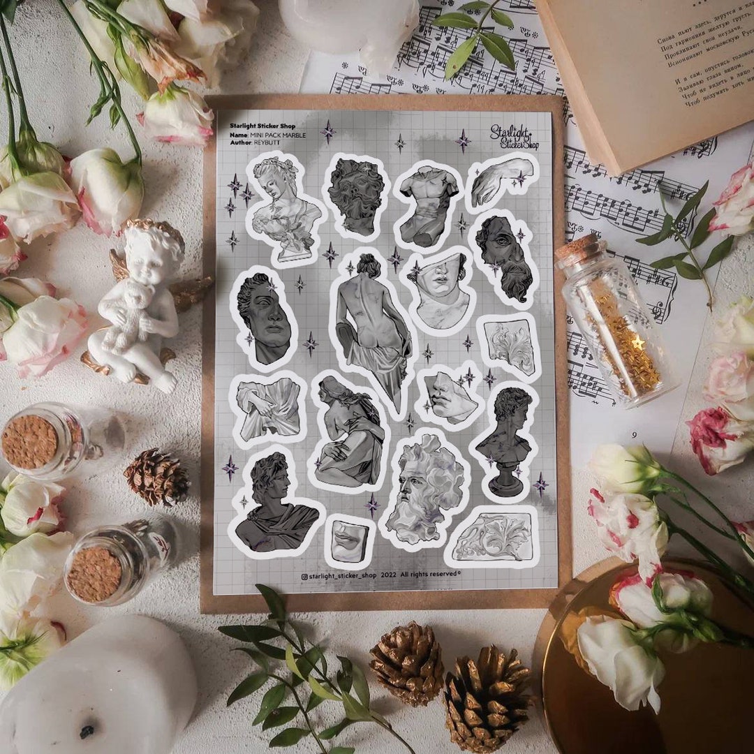 Marble Statue Stickers Vintage Greek and Roman Art Sticker Sheet ...