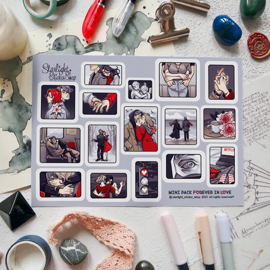 Forever in Love Sticker Pack - Romantic Couple Aesthetic Stickers ...