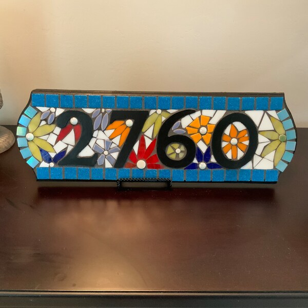 Mosaic Address Sign - Etsy