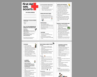 Girl Scouts First Aid Kit Cards - Badge Meeting Activity - Instant ...