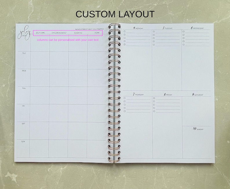 2025 Planner - Large Planner - Personalised A4 Diary - Meal Planner ...