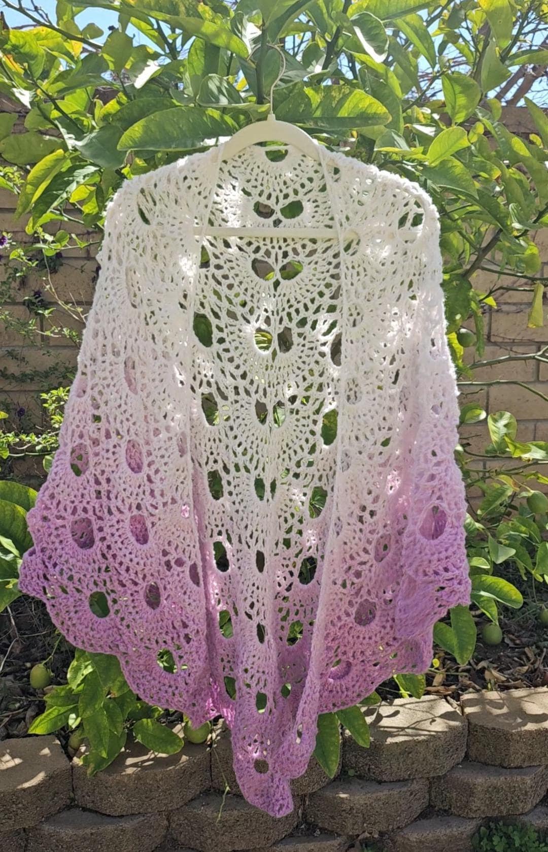 Rosy Maple Moth Shawl | Handmade Crochet Virus Stitch Shawl Inspired by ...