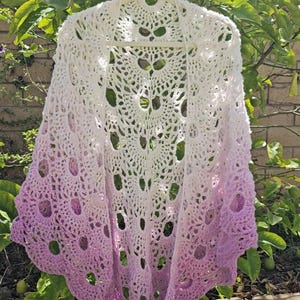 Rosy Maple Moth Shawl | Handmade Crochet Virus Stitch Shawl Inspired by ...
