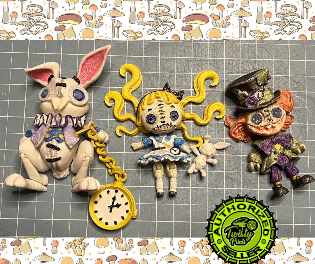 Paintable Alice in Wonderland Figures: 3D Printed PLA - Etsy
