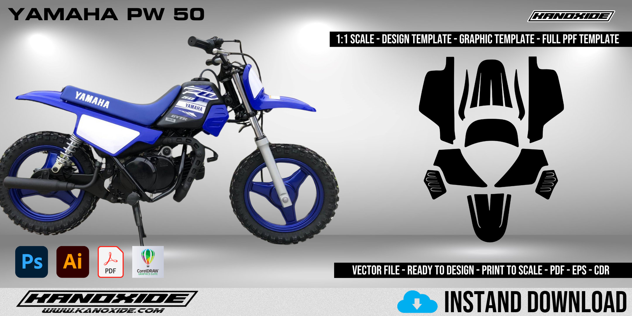 YAMAHA PW50 1.1 Scale Template - Design Vector Digital Download Full Mx ...