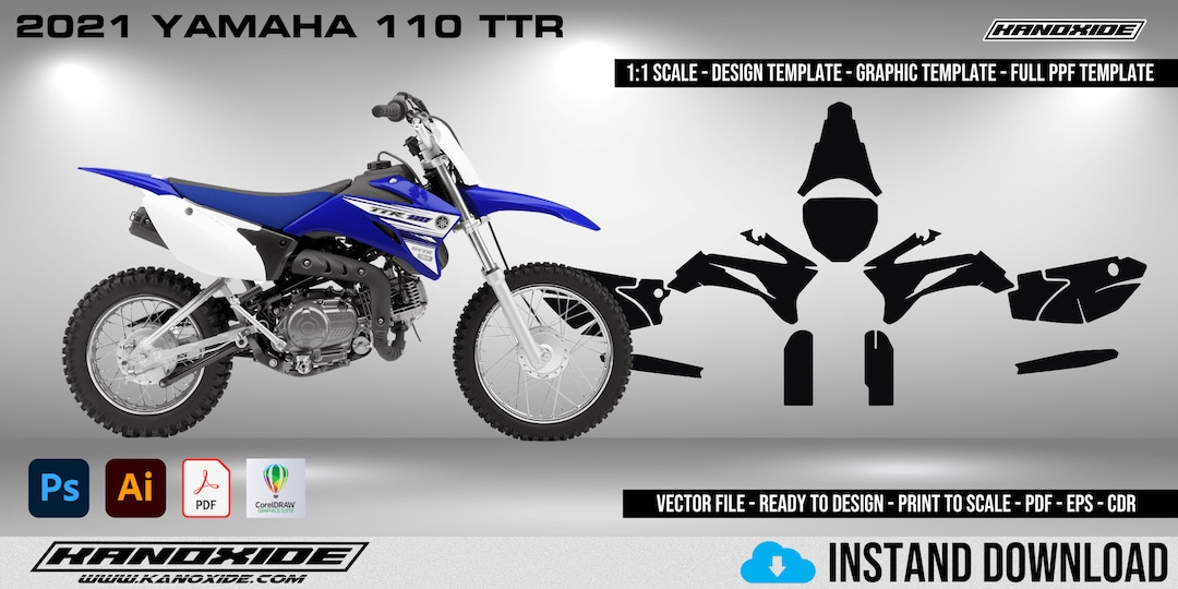2021 YAMAHA 110 TTR 1.1 Scale Template - Design Vector Digital Download ...