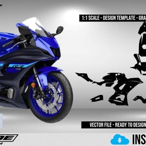 Buy YAMAHA R7 Gen1 2022-2025 Scale Template - Design Vector Digital ...
