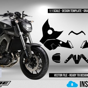 YAMAHA MT 09 2013-2016 Scale Template - Design Vector Digital Download ...