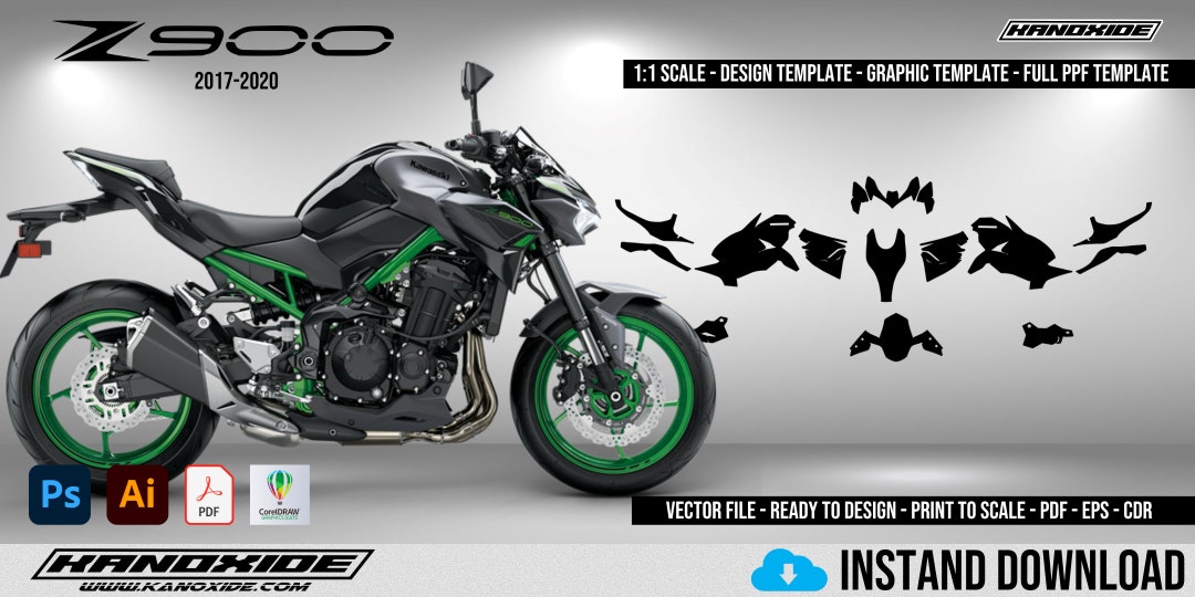 Kawasaki Z900 phase 2 1.1 Scale Template Design Vector Digital Download ...