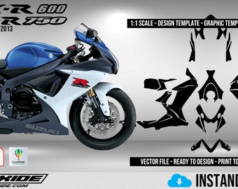 Suzuki GSX-S 750 2019 Z 1.1 Scale Template - Design Vector Digital ...