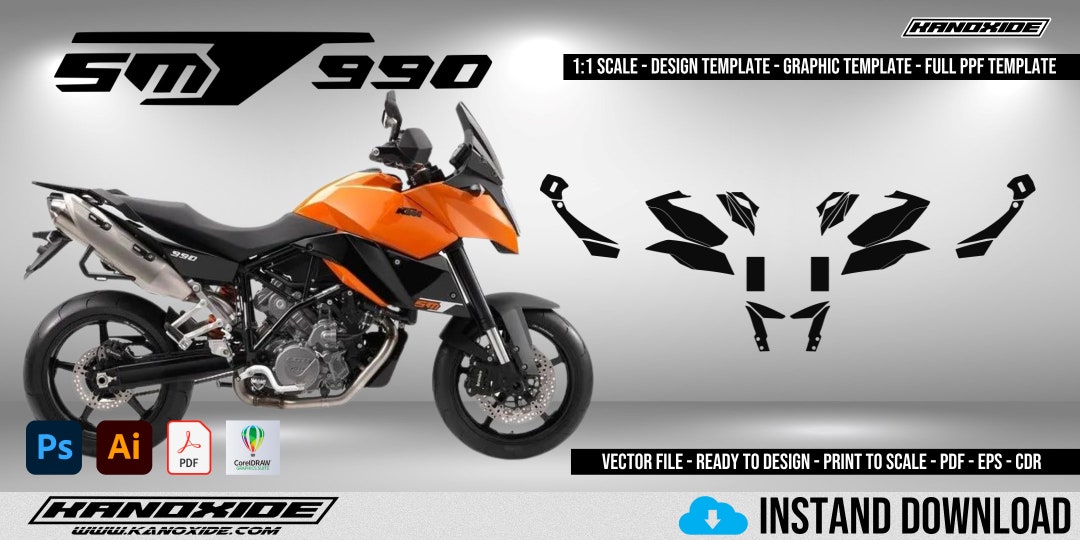 KTM SMT 990 1.1 Scale Template Design Vector Digital Download Full Moto ...