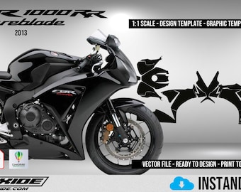 Honda CBR 600RR 2003 TO 2006 1:1 Scale Template - Design Vector Digital ...