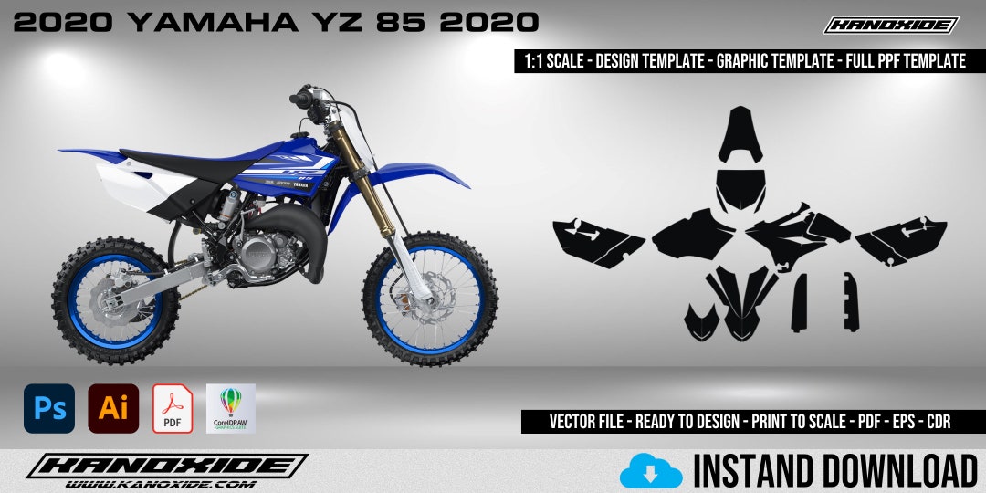 2020 YAMAHA YZ 85 1.1 Scale Template - Design Vector Digital Download ...