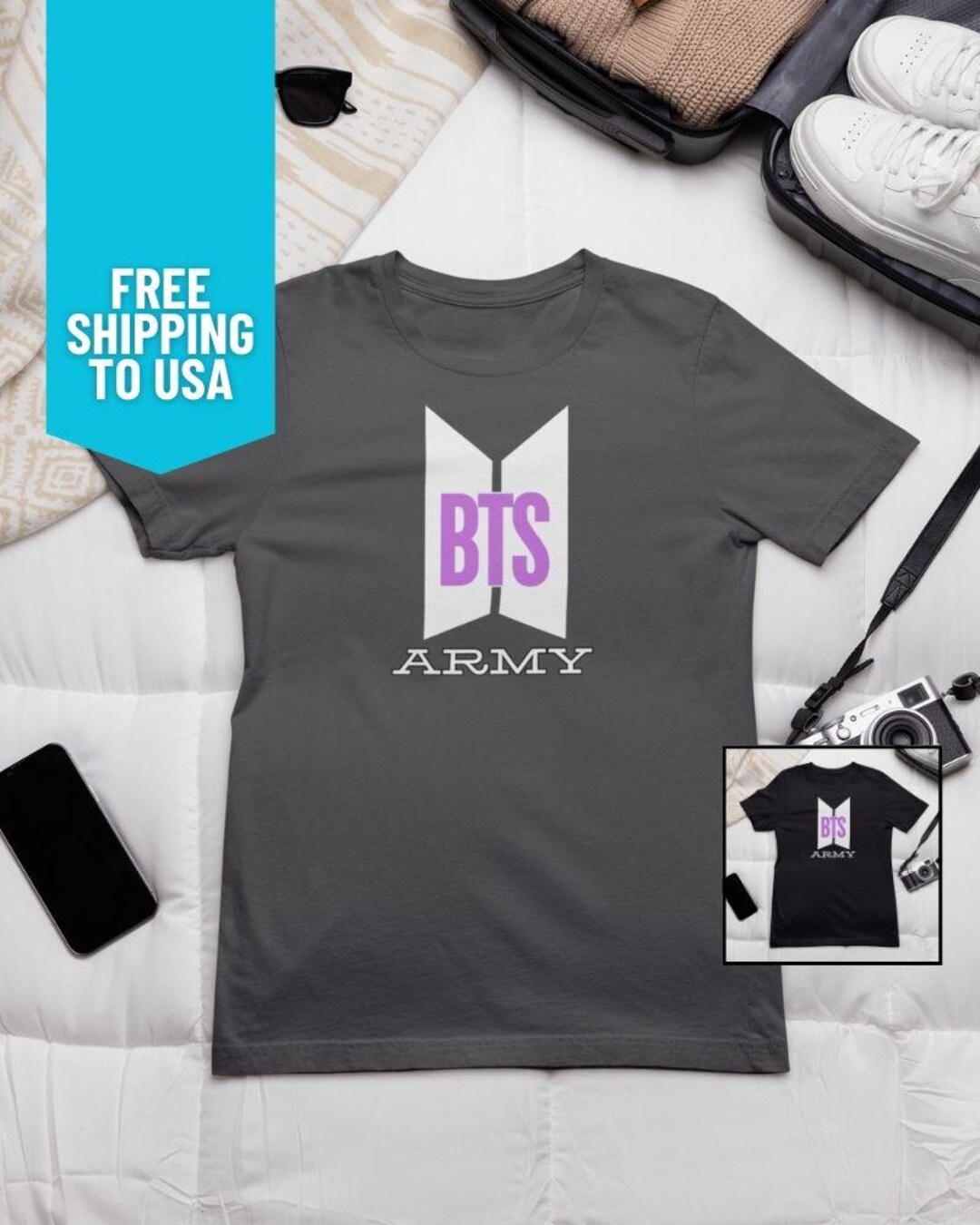 BTS Army Novelty Graphic T-shirt Kpop Merchandise Gift Idea for Fan ...