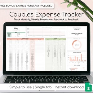 Family and Couples Expense Tracker Spreadsheet, Google Sheets Template ...