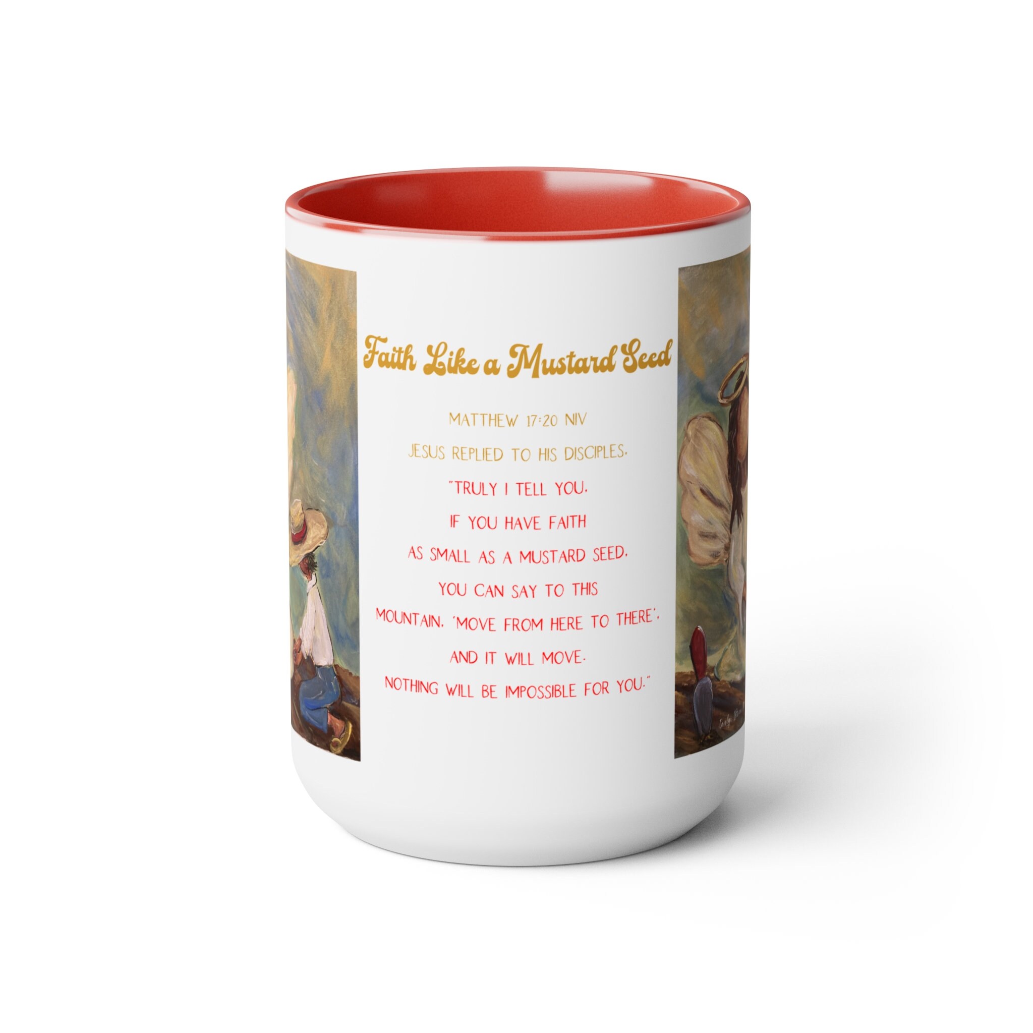 Faith Like a Mustard Seed Coffee Mugs, 15oz Design by Carolyn Altman ...