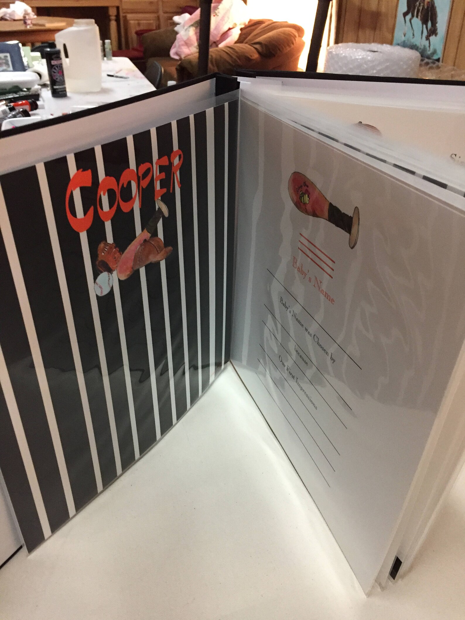 Little Baseball Dreams Baby Memory Book Orange and Black - Etsy