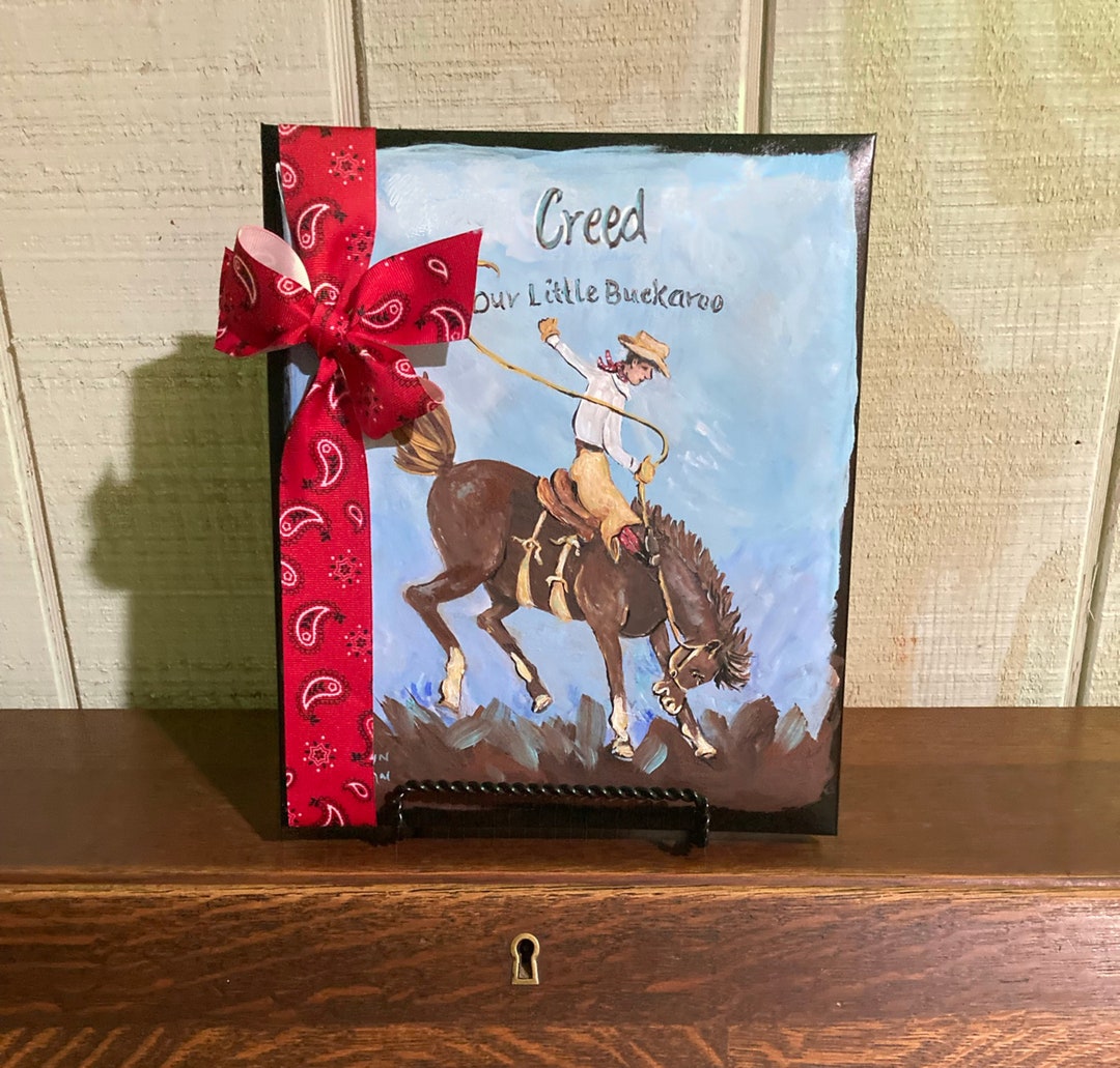 Personalized Cowboy Baby Memory Book: Hand-painted Buckaroo Keepsake - Etsy