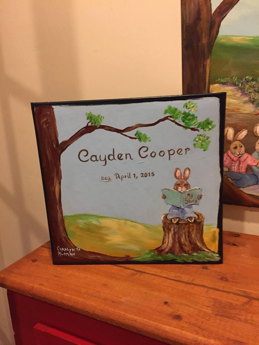 Hand Painted Baby Memory Book: Sweet Rabbits, Personalized Cover - Etsy