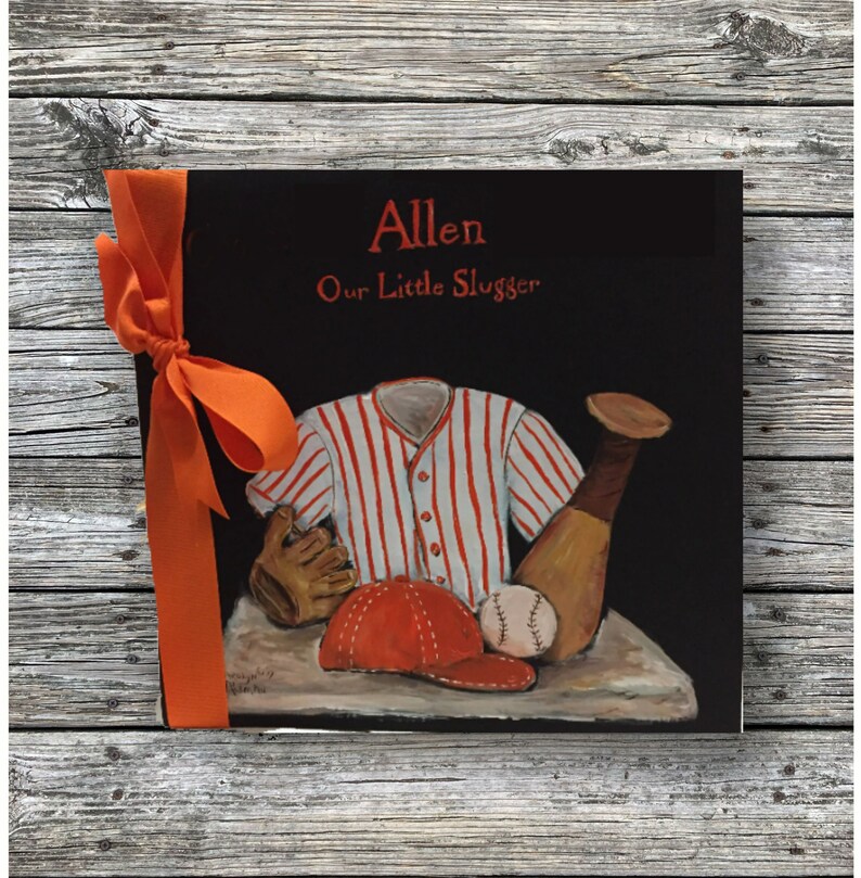 Little Baseball Dreams Baby Memory Book Orange and Black - Etsy
